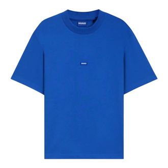 HUGO BOSS Homme, Tops, Bleu, Taille: M T-shirt Bleu &agrave; Logo en Coton Coupe R&eacute;guli&egrave;re