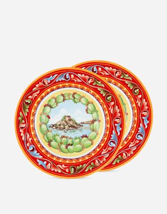 Dolce & Gabbana Set 2 Soup Plates In Fine Porcelain - Suppenteller Mehrfarbig Onesize