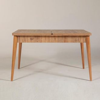 Concept Usine | Table Extensible en Bois avec Rangements DYNIA | Design Fonctionnel et Moderne | 4 à 6 Places | Coloris Bois | Dimensions avec Extension 165 x 75 x 