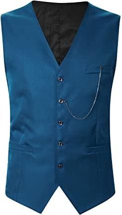 Generic Gilet fin &agrave; col en V pour homme, gilet &agrave; simple boutonnage, gilet professionnel formel, gilet polyvalent de qualit&eacute; sup&eacute;rieure, gilet minimaliste et d