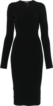 MUGLER Gestricktes Illusion Midikleid - Schwarz