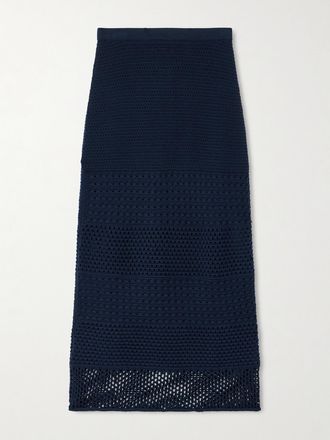 Escvdo Jupe Longue En Coton Crocheté Amada - Bleu