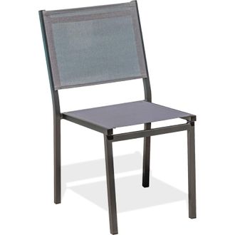 DCB Garden TOLEDE - Chaise de jardin empilable en alu toile plastifi&eacute;ee - DCB GARDEN