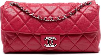 Chanel Hobo Bags - Medium Glazed Caviar Nature Flap - Gr. unisize - in Rot - f&uuml;r Damen