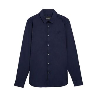 Lyle & Scott Homme, Chemises, Bleu, Taille: M Chemise Bleue en Coton &agrave; Manches Longues