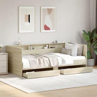vidaXL Lit de jour avec tiroirs sans matelas ch&ecirc;ne sonoma 75x190 cm Vidaxl