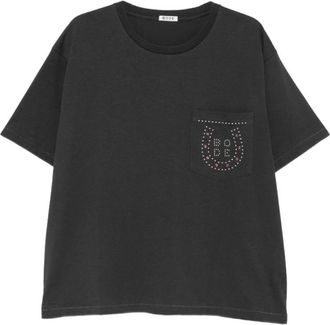 Bode Horseshoe Stud Pocket Tee - - Tops - Herren - Schwarzk - S