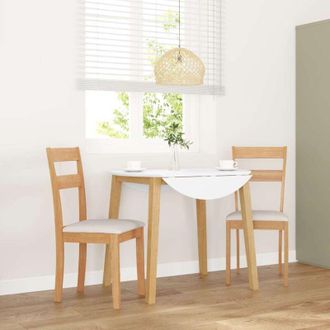 vidaXL Esszimmerst&uuml;hle mit Kissen 2 Stk. Natur Massivholz Gummibaum Vidaxl