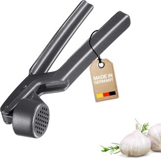 Westmark Knoblauchpresse Novapress Black Edition - Ergonomische Premium Knoblauchpresse & Ingwerpresse für Knoblauch & mehr - Anthrazit