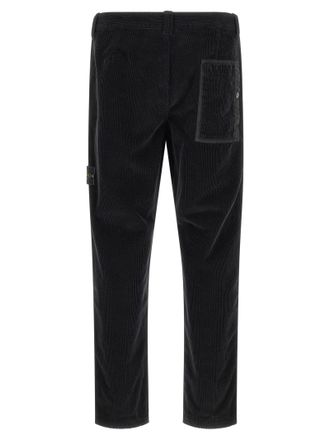 Stone Island Organic Cotton Corduroy Trousers - Black