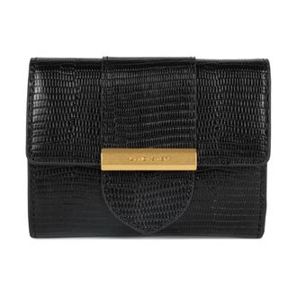 Lancaster Femme, Accessoires, Noir, Taille: ONE Size Portefeuille en cuir avec fermoir métallique