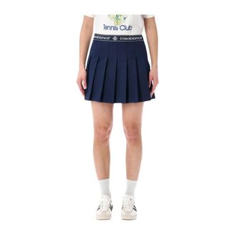 Casablanca Jupe Tennis Pliss&eacute;e - Femme - Jupes - Bleu - Taille: 36 FR