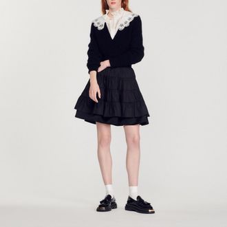 Sandro Pull avec col en popeline