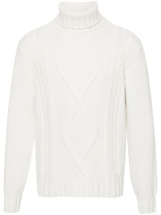 Brunello Cucinelli Kaschmirpullover mit Rollkragen - Weiß