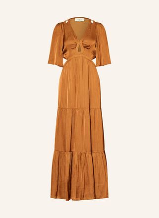 BA&SH Ba&Sh Satinkleid Cylma Mit Cut-Outs Und R&uuml;schen braun