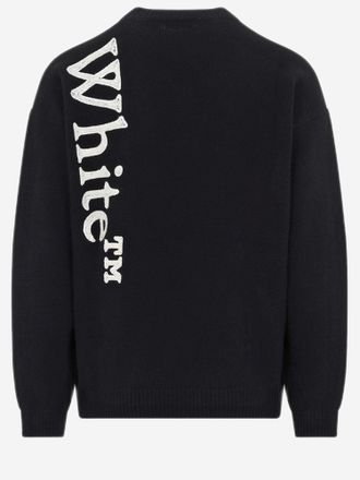 Off-white Mens Knit Logo Sweater Black Cotton