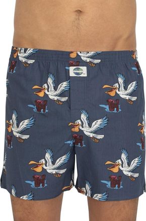 D.E.A.L International Boxershorts Blau mit Motiv Gr&ouml;&szlig;e L
