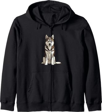 Whyitsme Design Sibirischer Husky-Hund Illustration Kapuzenjacke