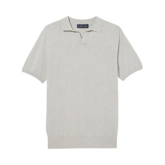 Brooks Brothers Homme, Pulls, Gris, Taille: M Polo en maille coton-lin avec col Johnny