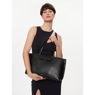 Calvin Klein Handtasche Calvin Klein Calvin Mini Quilt Medium Tote K60K611885 Schwarz