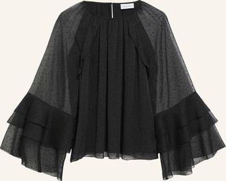 Comma Comma Blusenshirt Mit Volants schwarz