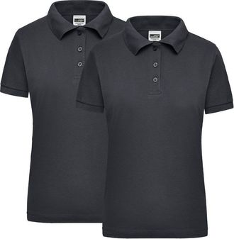 James & Nicholson Poloshirt Doppelpack Leicht tailliertes Damen Poloshirt aus robustem Piqué JN803 (Doppelpack, 2er-Pack) Einlaufvorbehandelte hochwertige Piqué-Qualitä