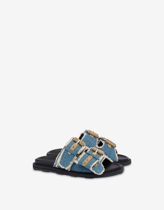 Moschino Sandales en jean - Bleu