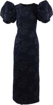 Rotate Rotate Birger Christensen, Femme, Robes, Bleu, Taille: 42 FR Jacquard Midi Puff Dress