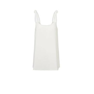 Max Mara Femme, Tops, Blanc, Taille: 40 FR Top en jersey avec d&eacute;tail nou&eacute;
