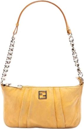 Fendi Sac bandouli&egrave;re en nubuck pliss&eacute; Pre-owned - Femme - Pre-owned - Jaune - Taille: ONE Size