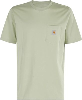 Carhartt Work in Progress Homme, Tops, Vert, Taille: XL T-shirt Poche en Olive P&acirc;le
