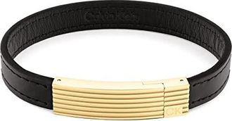Calvin Klein Bracelet en cuir pour Homme Collection CIRCUIT Noir - 35000269