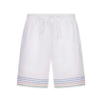 Casablanca Homme, Shorts, Blanc, Taille: S Short en Lin Brodé