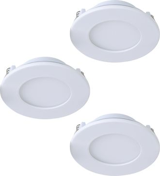 Eglo connect.z Smart-Home 3er-Set LED Bad-Einbaustrahler Fueva-Z, ultra flach, Ø 85 mm, ZigBee, App und Sprachsteuerung Alexa, Lichtfarbe (warmweiß-kaltwei