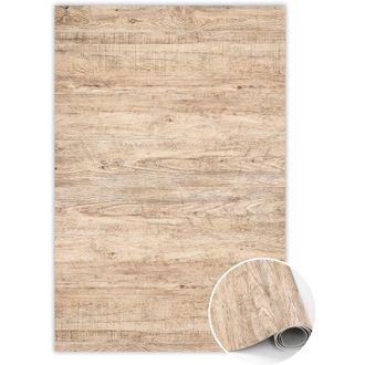 Tulup Tapis Vinyl de Cuisine et Chambre en pvc - Bois brut - 140x210 cm