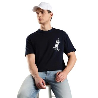 Tommy Jeans T-Shirt f&uuml;r Herren, Baumwolle, Regul&auml;r (Dunkel-Marineblau)