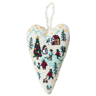 Generic Handbestickte Weihnachtsdekorationen, Herz-Set hergestellt in Maine, Baum handgefertigt, Winterkreationen, Weihnachtszubeh&ouml;r, Geschenk f&uuml;r Partys im H