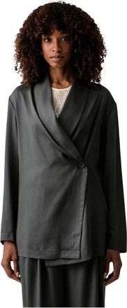 Twinset Blazer en satin - Femme - Vestes - Gris - Taille: 40 FR