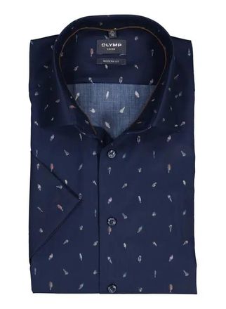 Olymp Herren Hemden blau Baumwolle