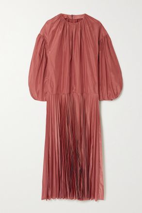 Valentino Garavani Midikleid Aus Satin Aus Einer Seidenmischung Mit Falten - Rot