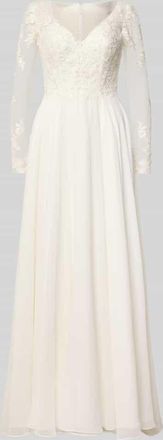 Luxuar Fashion Brautkleid mit Stitchings und V-Ausschnitt