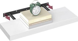 Vasagle Wandregal, Schweberegal, Regalbrett, 20 x 60 x 3,8 cm, Wandboard f&uuml;r Bilderrahmen, Deko, Regal f&uuml;r Wohnzimmer, Arbeitszimmer, K&uuml;che, schneewei&szlig; LWS026