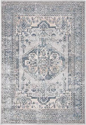 Safavieh Traditionell Teppich für Wohnzimmer, Esszimmer, Schlafzimmer - Oregon Collection, Kurzer Flor, Hellblau und Elfenbein, 183 X 274 cm