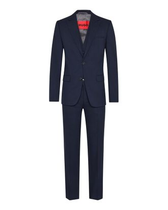HUGO BOSS Einreihiger Anzug aus einem Materialmix mit Weste in