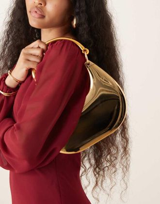True Decadence Hartschalen-Schultertasche in Gold-Goldfarben
