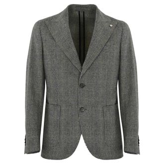 L.B.M. 1911 L.b.m. 1911, Homme, Vestes, Gris, Taille: XL Blazer Gris en Laine Prince de Galles
