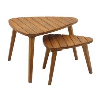 Miliboo Miliboo - Tables basses gigognes en bois massif (lot de 2) elqui