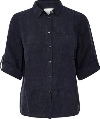 Part Two Femme, Blouses et Chemises, Bleu, Taille: 34 FR Chemise élégante bleu marine