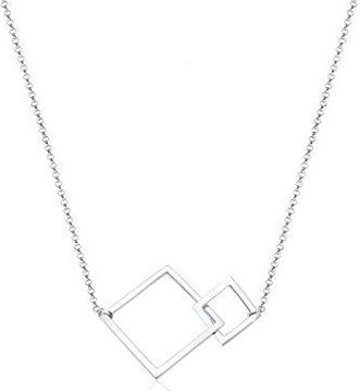 Elli Collier Femme Quadrilatère Connecté Géo Carré - (925/1000) Argent