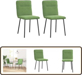 vidaXL Esszimmerstühle 2 Stk. Hellgrün Samt - Vidaxl